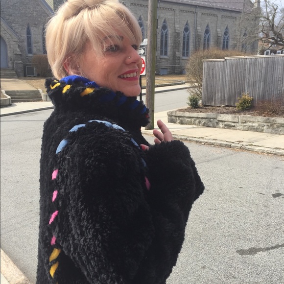 Zuki | Jackets & Coats | Black Shirred Knitted Beaver Coat | Poshmark